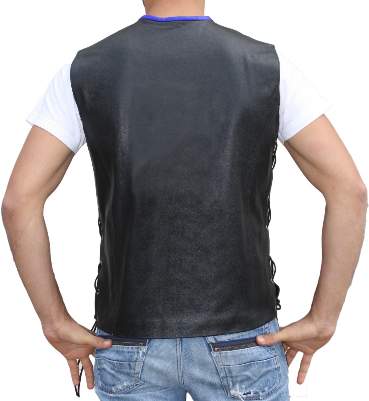 Leder Motorrad Kutte Karabiner Lederweste Bikerweste Motorradweste ...