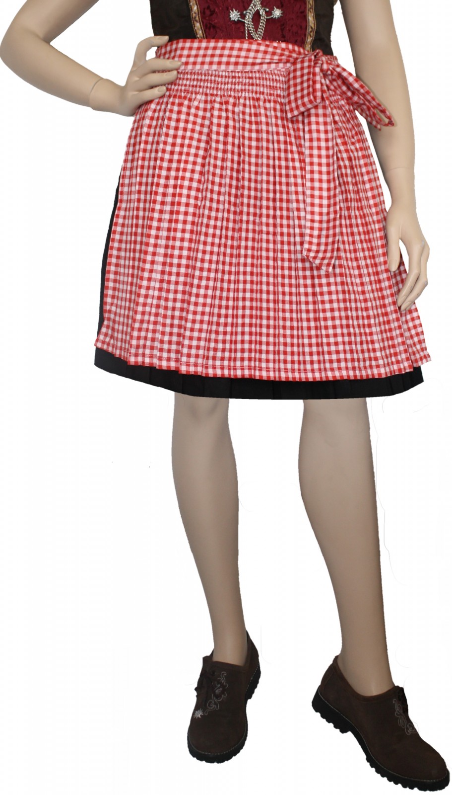 mini Dirndl Apron Traditional Apron, Colour: Red Checkered Small ...