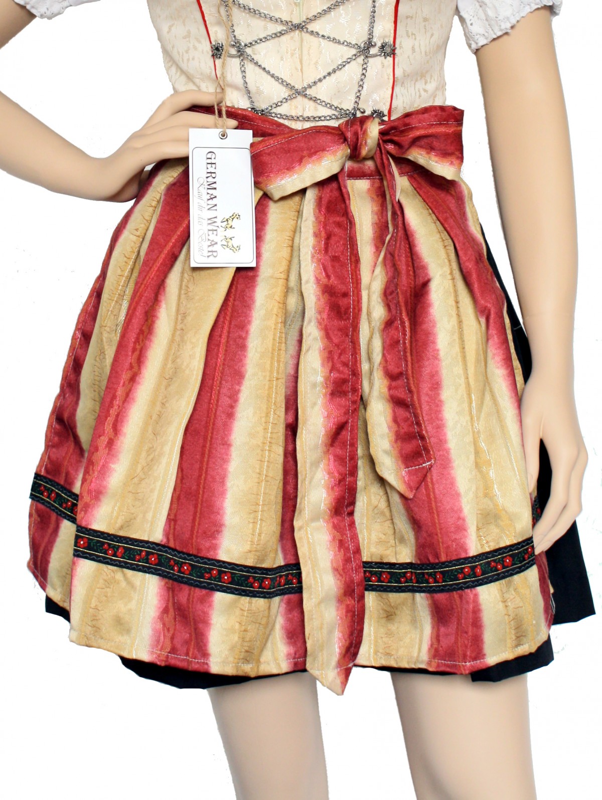 Dirndl Apron ,Dirndl Traditional Apron,Color: Red/Yellow